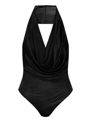 Dsquared2 Halterneck Draped Bodysuit - Black