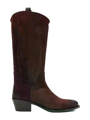 Sartore Suede Cowboy Boots - Brown