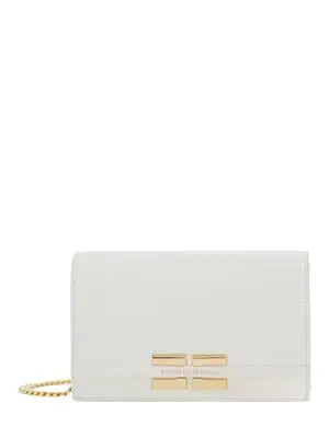 Elisabetta Franchi Lettering Chain Clutch - White