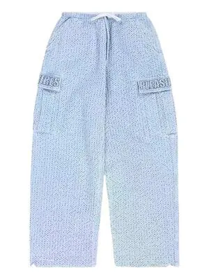 PLEASURES Knitted Cargo Pants - Blue