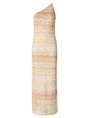 Missoni One-shoulder Chevron Maxi Dress - Neutrals