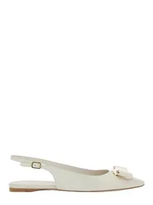 FERRAGAMO Zelmi Buckle Ballet Flats - Neutrals