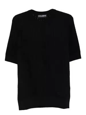 Dolce & Gabbana Short-sleeve Knitted T-shirt - Black