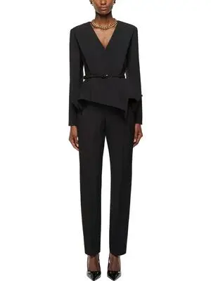 Roland Mouret Asymmetrical Peplum Blazer - Black