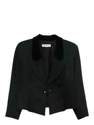 Saint Laurent 1990s Button Wool Jacket - Green