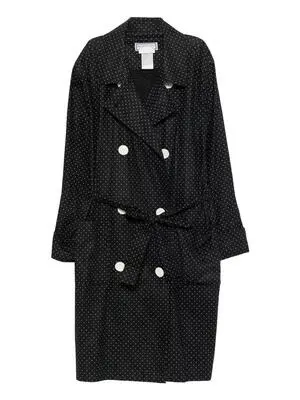 Saint Laurent 1991 Polka-dot Trench Coat - Black
