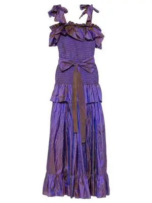 Saint Laurent 1980s Bow-embellishment Maxi Dress - Purple
