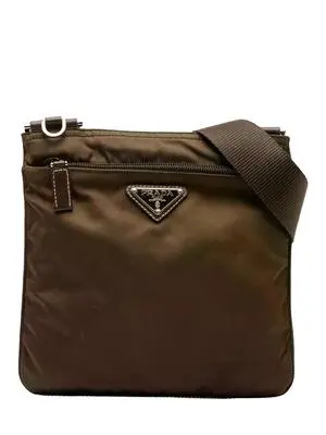 Prada 2013-2025 Tessuto Zip Top Crossbody Bag - Brown