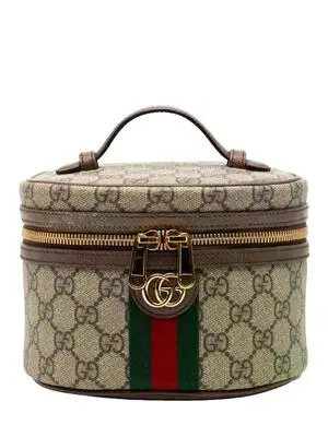 Gucci Gg Supreme Ophidia Vanity Bag - Brown
