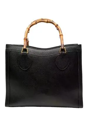 Gucci 20th Century Medium Pebbled Calfskin Diana Tote Bag - Black