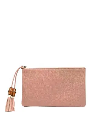 Gucci Calfskin Bamboo Clutch Bag - Pink