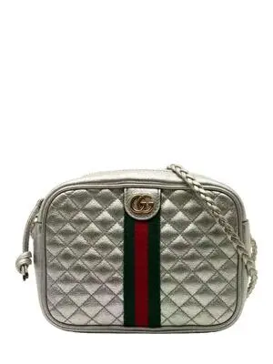 Gucci Mini Quilted Leather Trapuntata Crossbody Bag - Silver