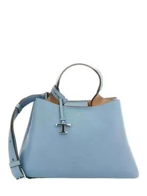 TOD'S Grained-leather Tote Bag - Blue