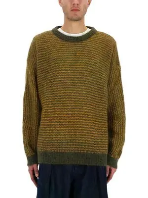 You Must Create Striped Crew Neck Sweater - Green