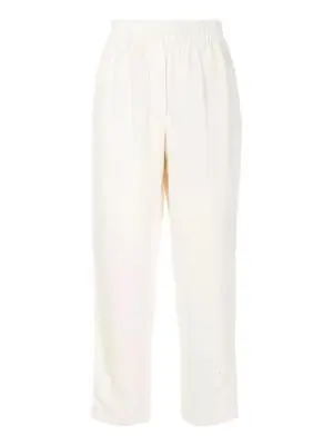 Brunello Cucinelli High-waisted Linen Trousers - White