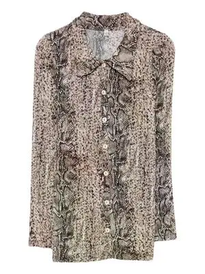 BASERANGE Cosme Snakes-pattern Shirt - Neutrals