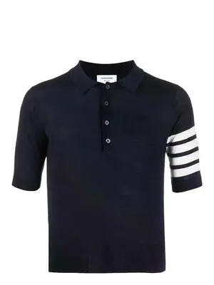 Thom Browne 4-bar Short-sleeved Polo Shirt - Blue