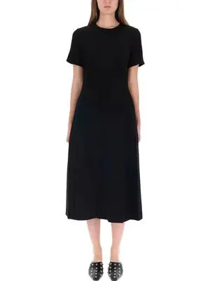 Theory Short-sleeve A-line Midi Dress - Black