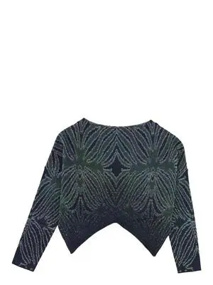 CIRCUS HOTEL Patterned Cropped Knit Top