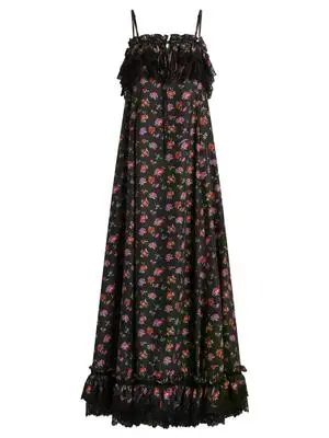 Dolce & Gabbana Floral Maxi Dress - Black