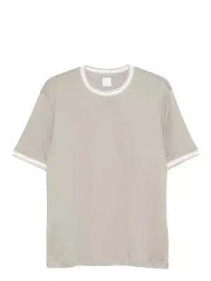 Eleventy Striped-trim T-shirt - Green