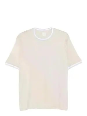 Eleventy Ribbed-trim T-shirt - Neutrals