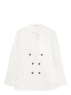 Eleventy Double-breasted Blazer - White