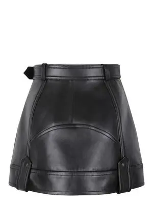 Givenchy Zip-fastening Belted Leather Mini Skirt - Black