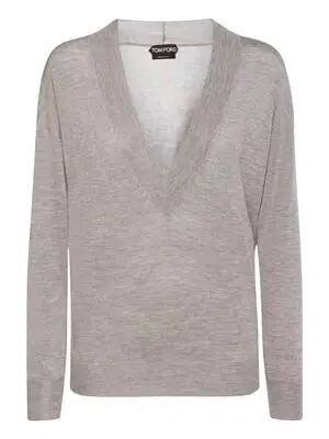 TOM FORD V-neck Long-sleeve Sweater - Grey