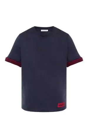 Moncler Moncler Contrasting Trim T-Shirt Blue