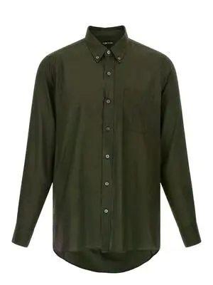 TOM FORD Lyocell Pocket Shirt - Green