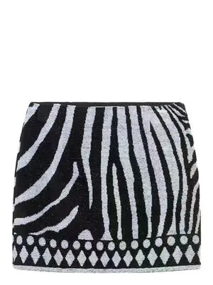 Blumarine Zebra-print Mini Skirt - Black