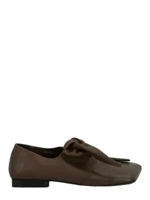 UMA WANG Knot Detail Square Toe Ballet Flats - Brown