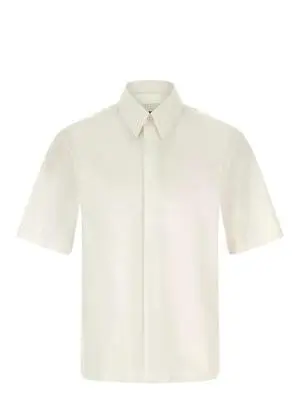 JIL SANDER Logo-embroidered Short-sleeve Shirt - White