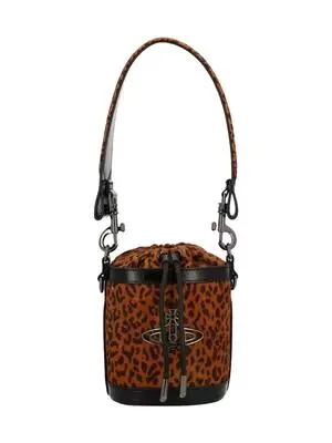 VIVIENNE WESTWOOD Animal-print Orb Shoulder Bag - Brown