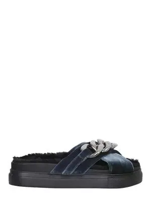 N°21 Velvet-strap Platform Sandals - Blue