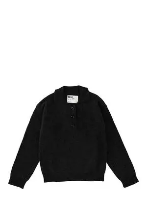 MARGARET HOWELL Button Collar Polo Shirt - Black