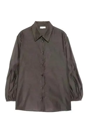 Peserico Gathered-sleeve Shirt - Brown