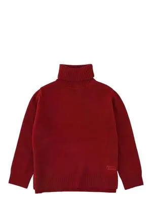 Maison Kitsuné Embroidered Roll-neck Sweater - Red