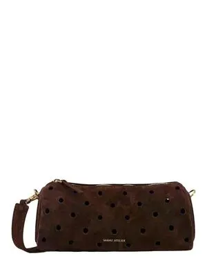 Manu Atelier Mini Cylinder Perforated Shoulder Bag - Brown