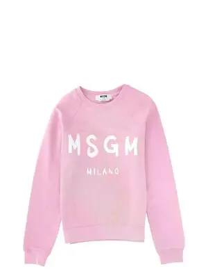 MSGM Logo-print Crew-neck Sweatshirt - Pink