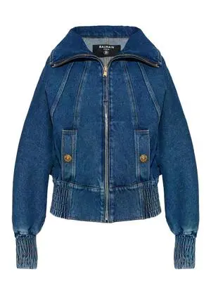 Balmain Zip-up Denim Jacket - Blue
