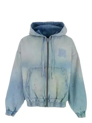 Amiri Logo-embroidered Hooded Jacket - Blue