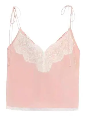 Valentino Garavani Lace-trim Tank Top - Pink