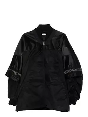 IH NOM UH NIT Panelled Perforated Jacket - Black