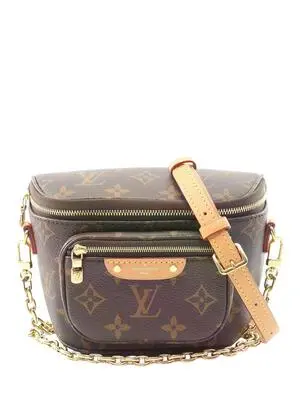 LOUIS VUITTON 2021-2025 Monogram Mini Bumbag Satchel - Brown