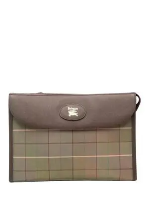 Burberry Vintage Check Canvas Clutch Bag - Brown