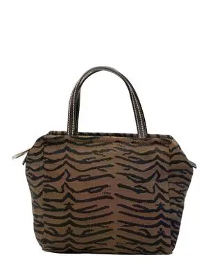 Fendi 2000-2010 Canvas Zebra Print Handbag - Brown