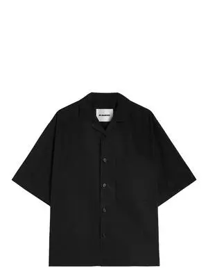 JIL SANDER Patch Pocket Cotton Poplin Shirt - Black
