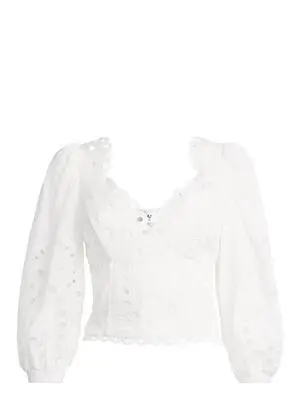 Charo Ruiz Ibiza Cotton-blend Bass Corset Top - White